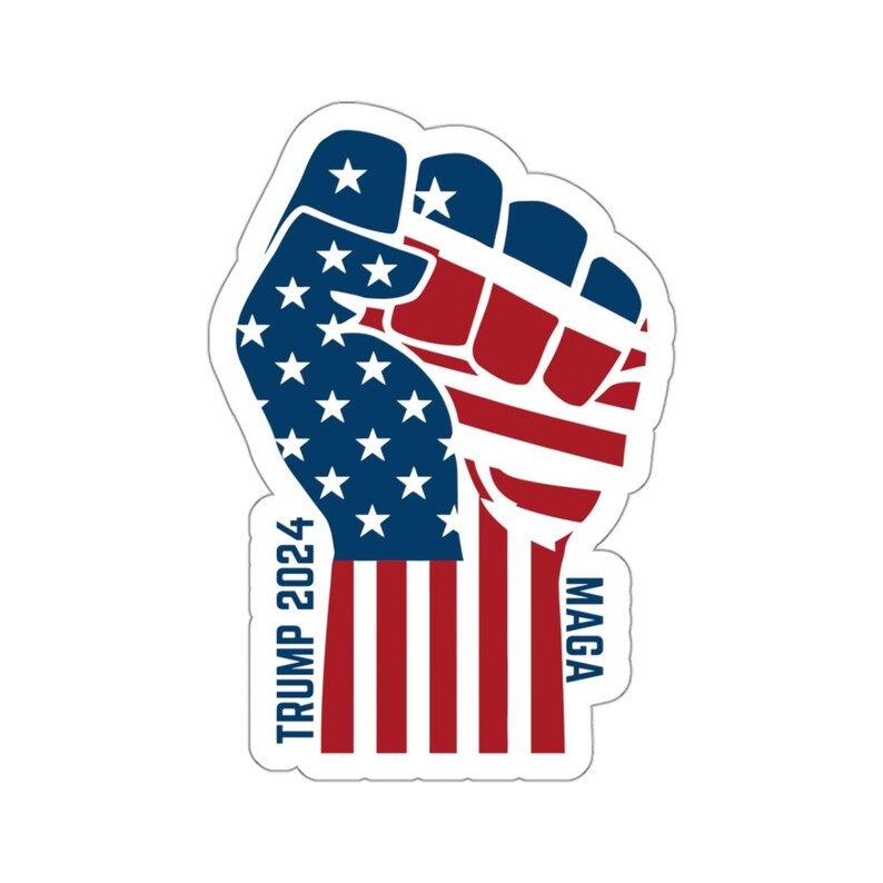 Trump 2024 MAGA Sticker Patriotic Fist Pump Design, Election Day, 2025 ...