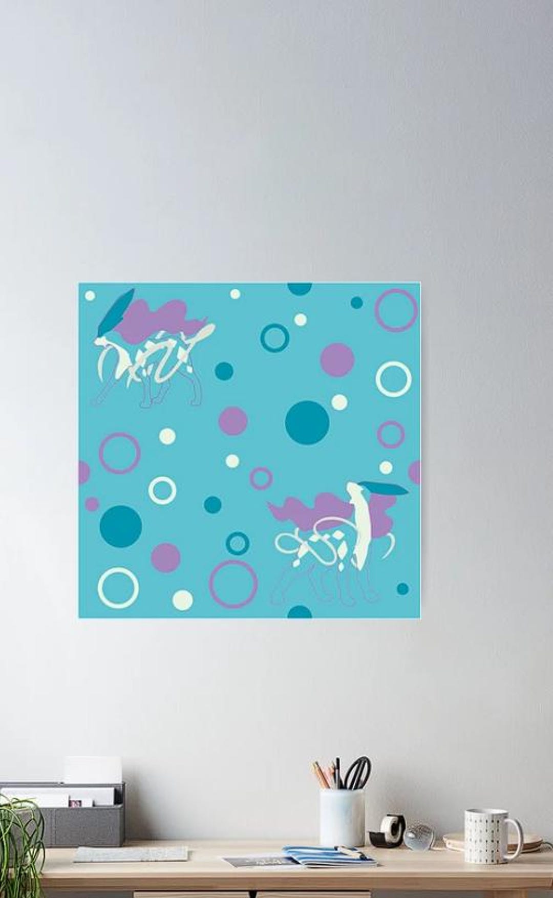 Suicune Pokemon Tiling Repeating Outline Pattern - Etsy