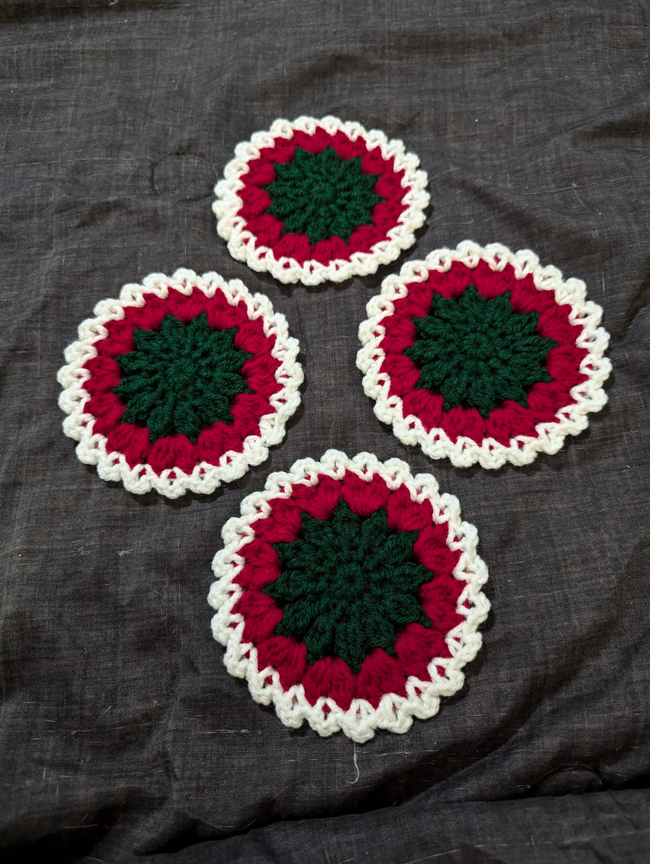 Crochet Christmas Coasters - Etsy