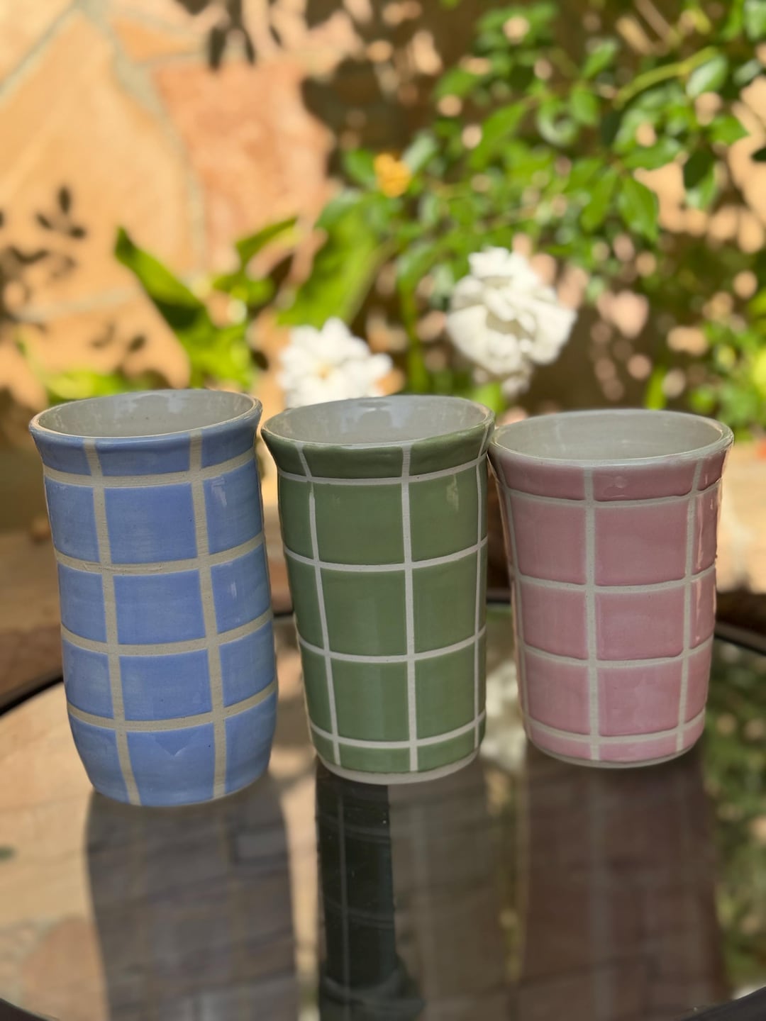 Handmade Ceramic Grid Vase - Etsy