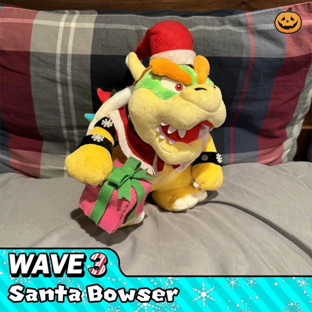 Custom SANTA BOWSER Mario Plush Christmas Holiday Mario Kart Tour - Etsy UK