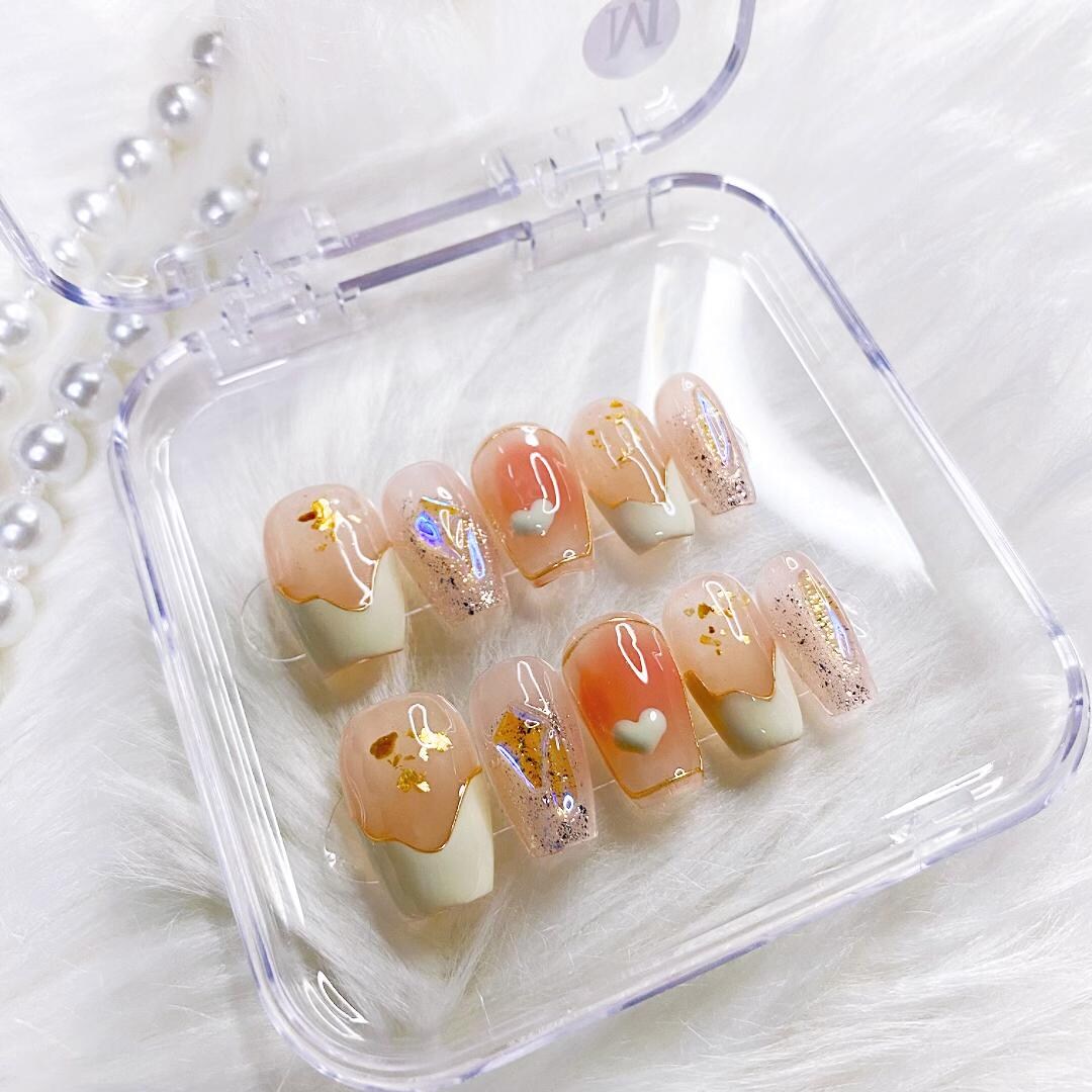 Beating Heart Press-on Nails | Handmade Nail Art, New Design Fake Nails ...