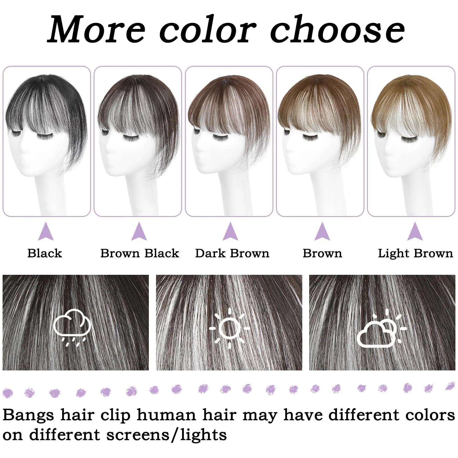 5*7 Cm Human Hair Air Bangs, Invisible Clip-in 3D Fringe for Women ...