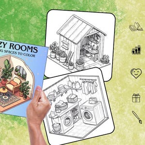 Cozy Rooms Coloring Book: 30 Relaxing Designs of Comfortable and Serene ...