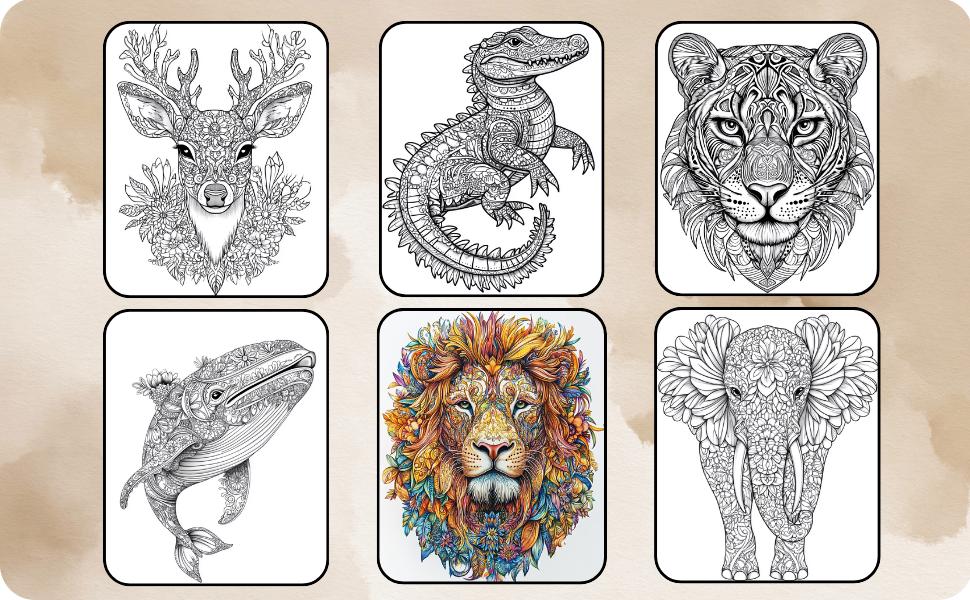 Mindfulness Mandala Animals Coloring Book: 60 Pages for Relaxation and ...