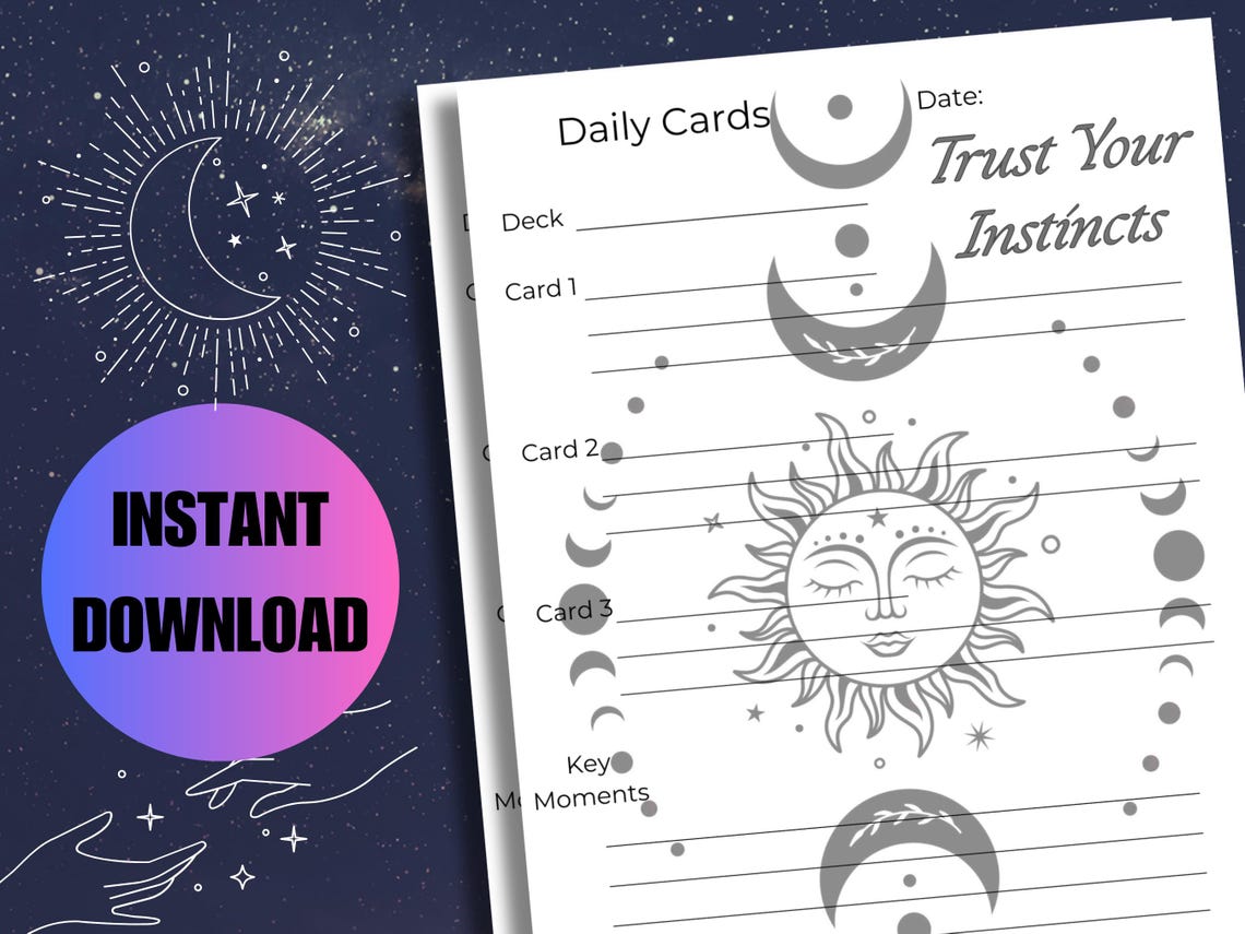 A4 Size | Digital Tarot Planner | Tarot Journal & Tracker | Printable ...