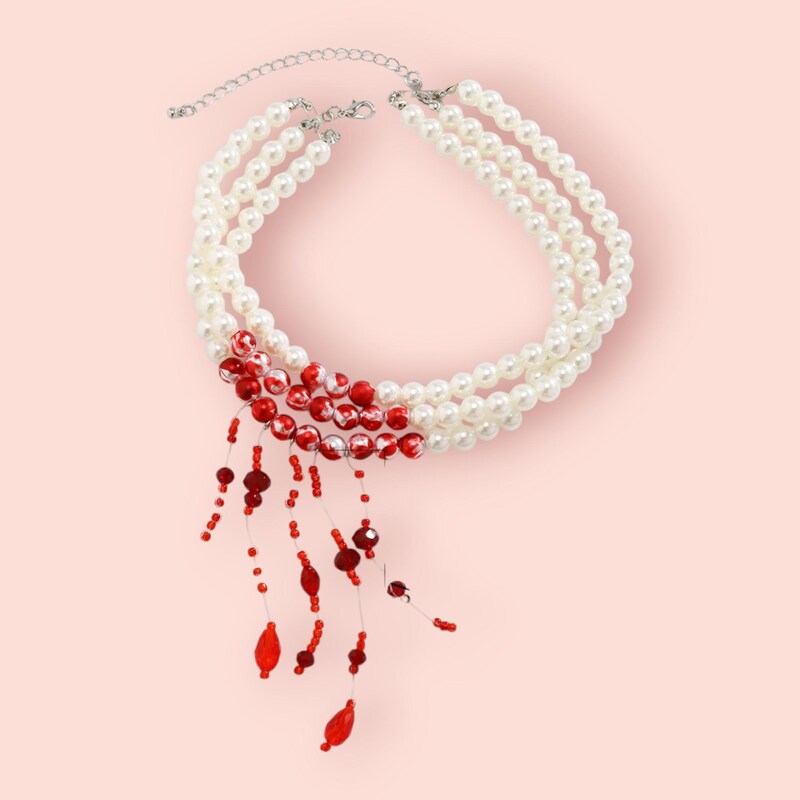 Blood Pearl Necklace - Etsy