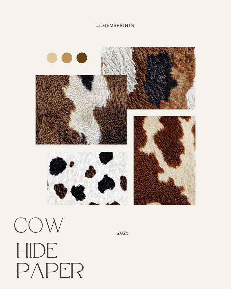 Cow Print Digital Paper for Scrapbooking - 12x12 Pattern Paper, Cow ...