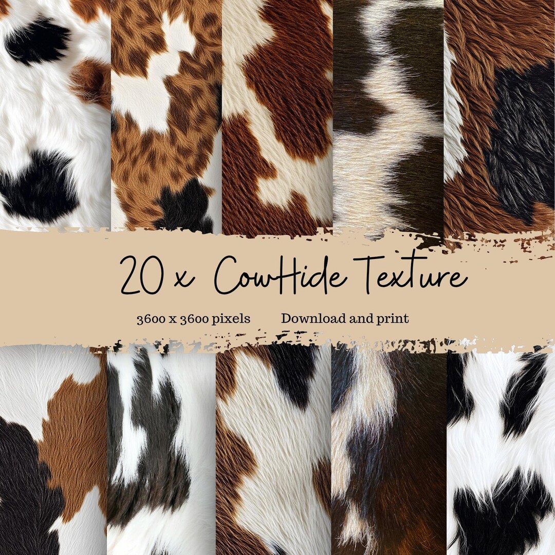 Cow Print Digital Paper for Scrapbooking - 12x12 Pattern Paper, Cow ...