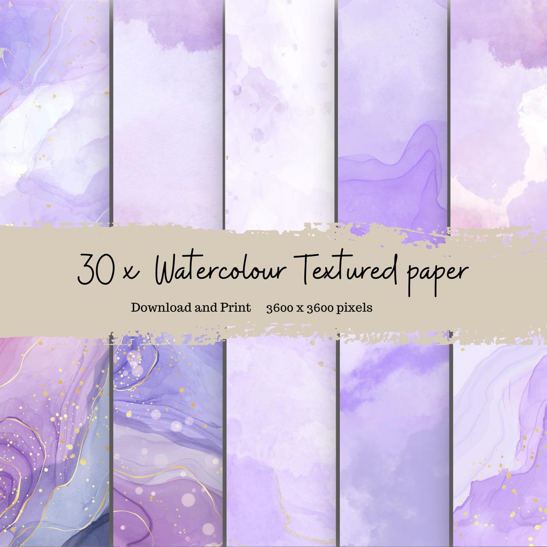 Purple Glitter Paper, Watercolor Digital Paper for Scrapbooking ...