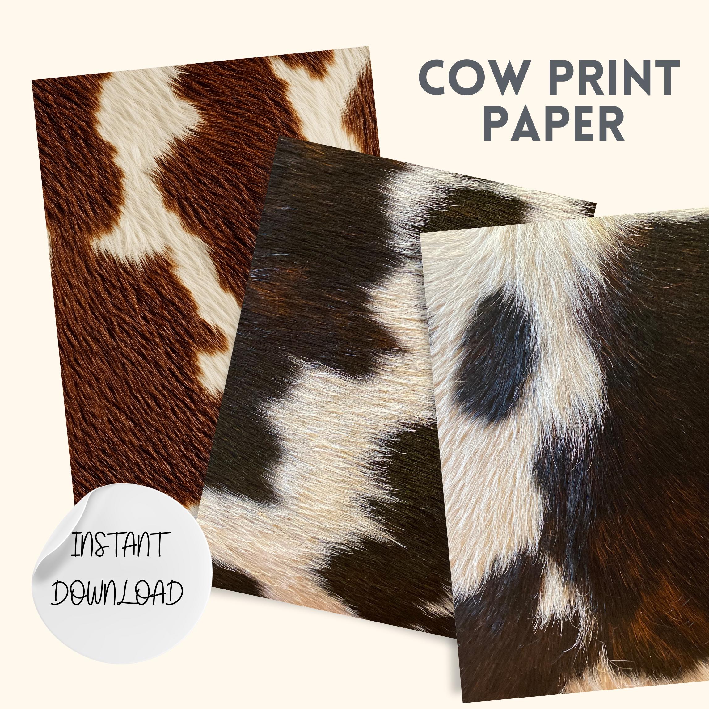 Cow Print Digital Paper for Scrapbooking - 12x12 Pattern Paper, Cow ...