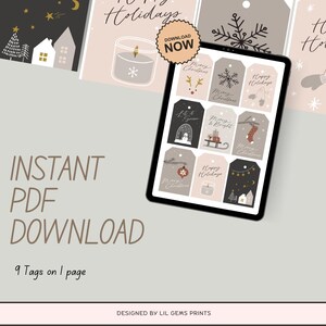 Editable Pink Christmas Gift Tags, Instant Download, Merry Christmas ...