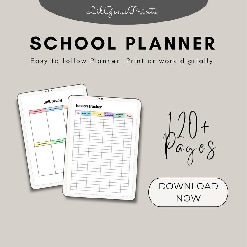 Homeschool Planner - Printable Lesson Planner - Home School Calendar ...
