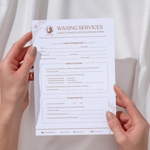 Waxing Client Consultation Intake Form Consent Liability Waiver Forms ...