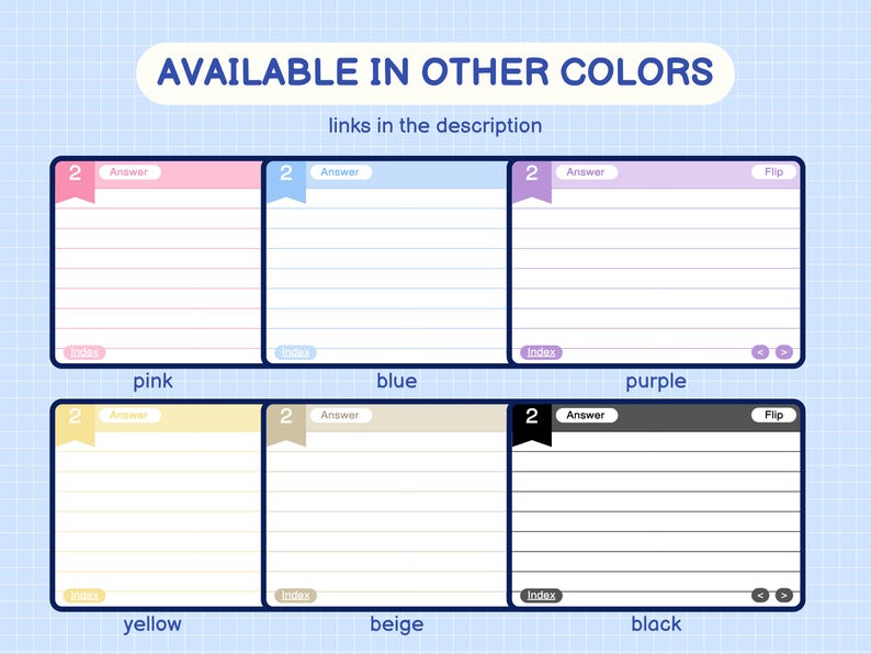 Green Digital Study Flashcards Index Cards Template Study Note Card ...