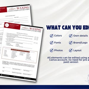 Waxing Client Consultation Intake Form Consent Liability Waiver Forms ...