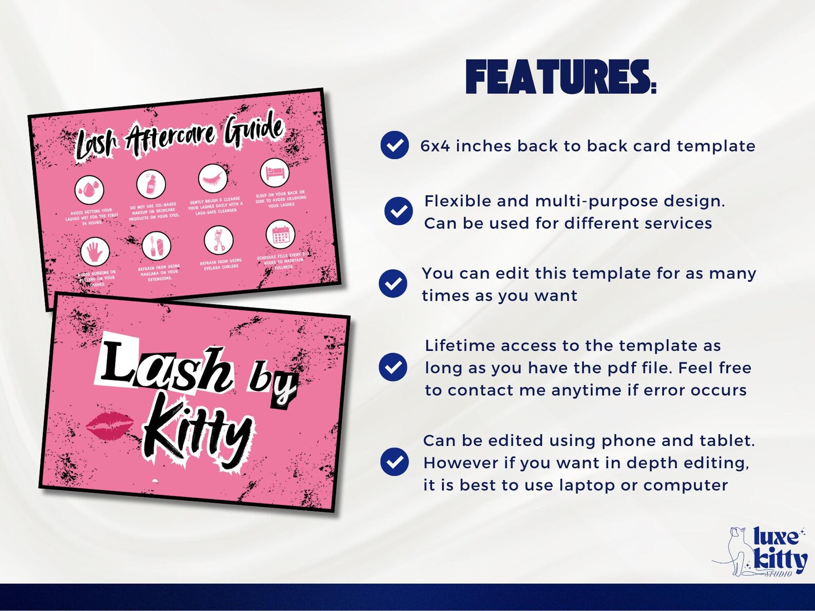 Lash Aftercare Instructions Card Eyelash Business Card Lash Lift ...
