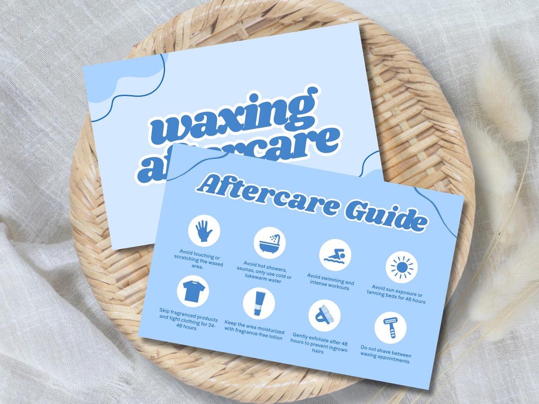 Waxing Aftercare Card Template Editable Waxing Care Instructions ...