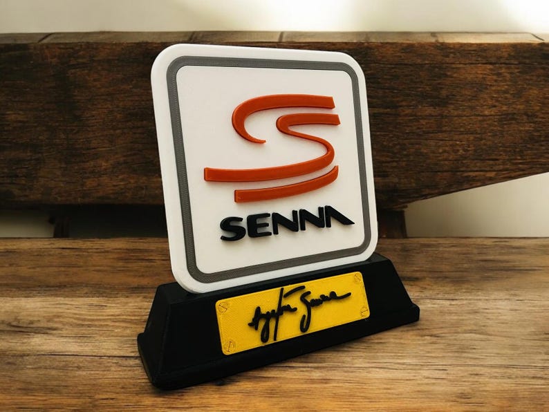 Ayrton Senna Logo Sign With Signature Iconic Tribute to a Racing Legend ...
