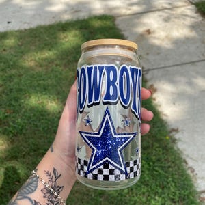 Dallas Cowboys Glass Tumbler - Etsy