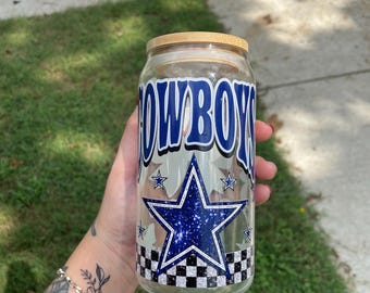 Dallas Cowboys Glass Tumbler - Etsy