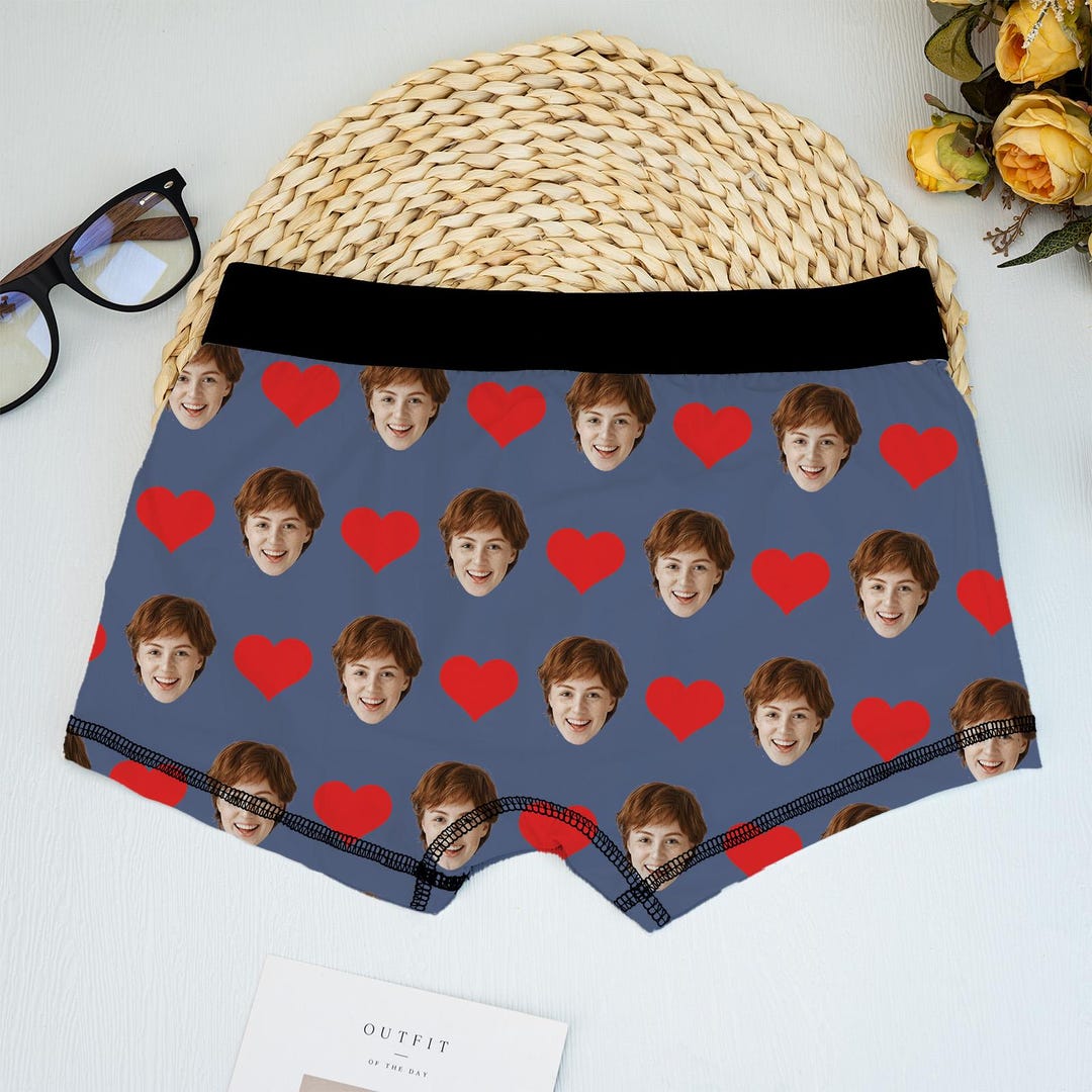 Custom Men Boxers With Photo, Personalized Valentines Man Boxer Briefs ...