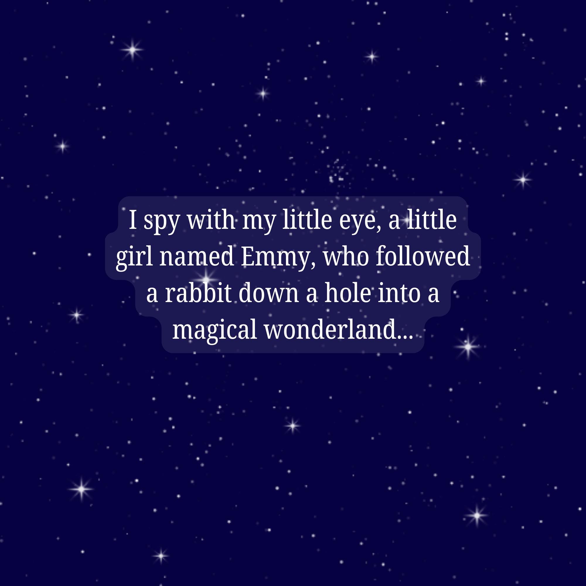 I Spy Alice in Wonderland - Personalized Book - I Spy "emmy" in ...