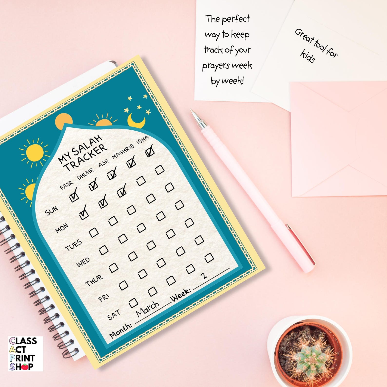 Printable Weekly Salah Tracker| Daily Salah Tracker| Prayer Check ...