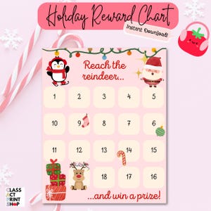Printable Holiday Reward Chart | Christmas Reward Chart | Behavior ...