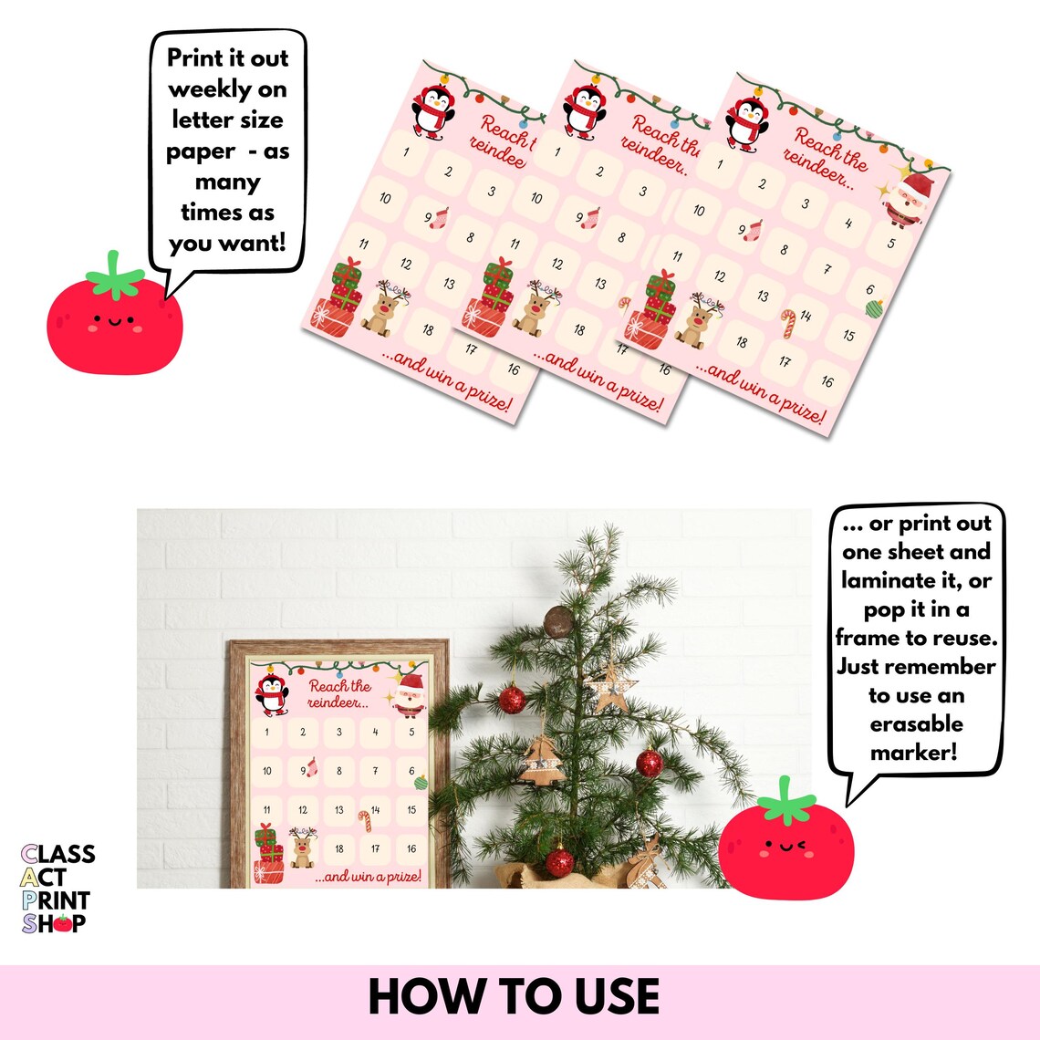 Printable Holiday Reward Chart Christmas Reward Chart Behavior Chart ...