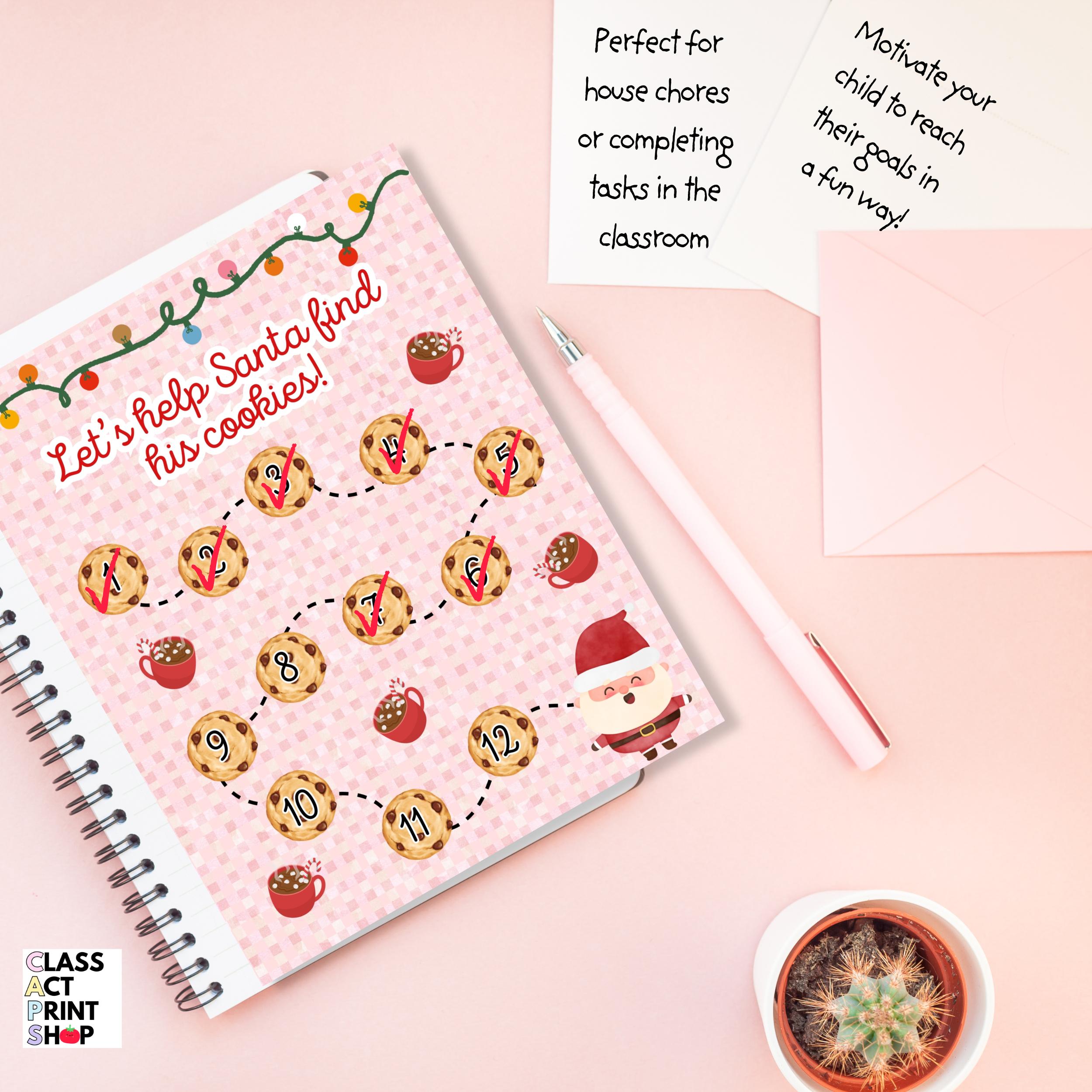 Printable Holiday Cookie Reward Chart| Christmas Reward Chart| Potty ...