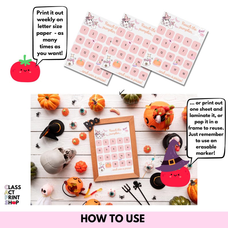Printable Halloween Reward Chart | Student Reward Chart | Sticker Chart ...