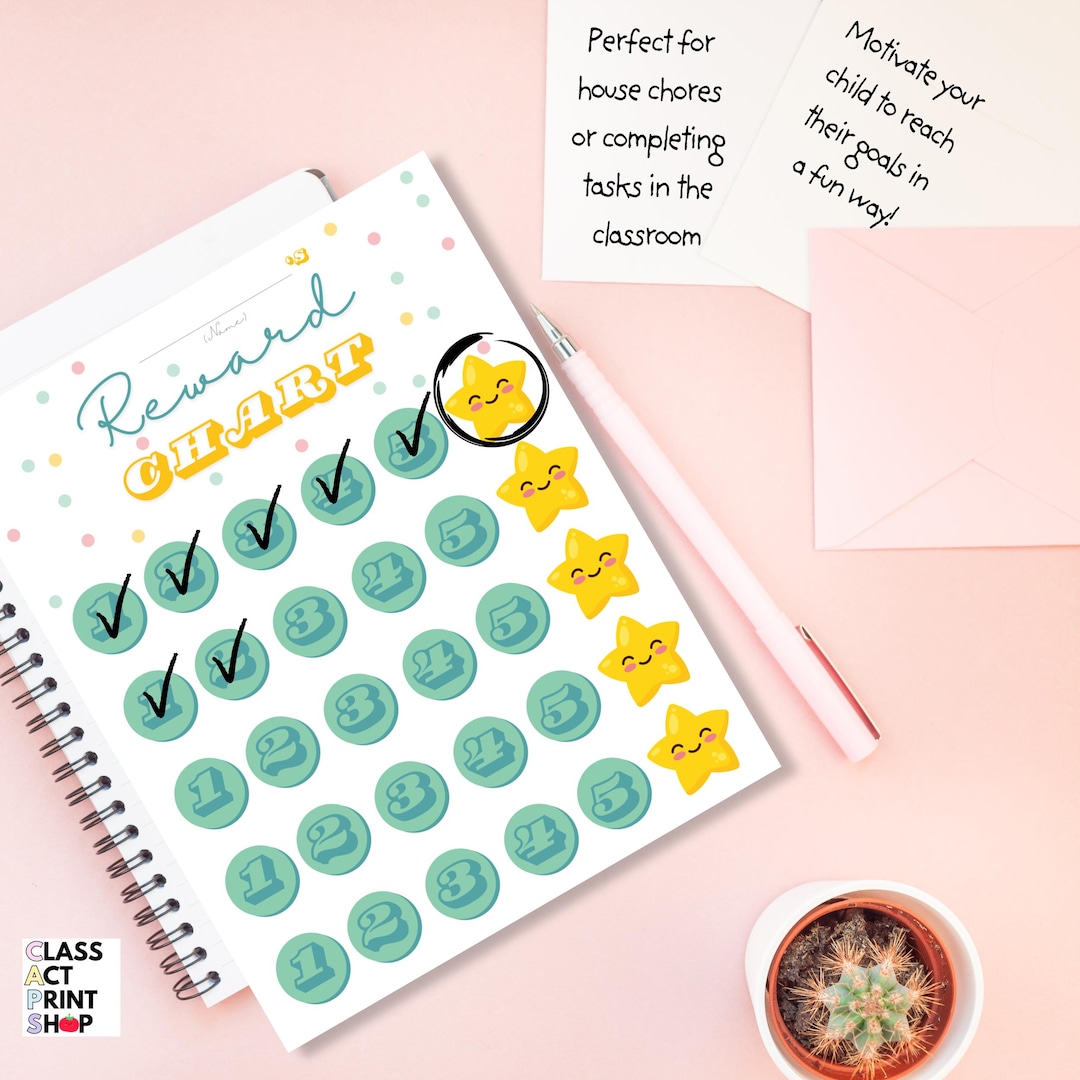 Printable Star Reward Chart| Kids Reward Tracker| Classroom| Potty ...