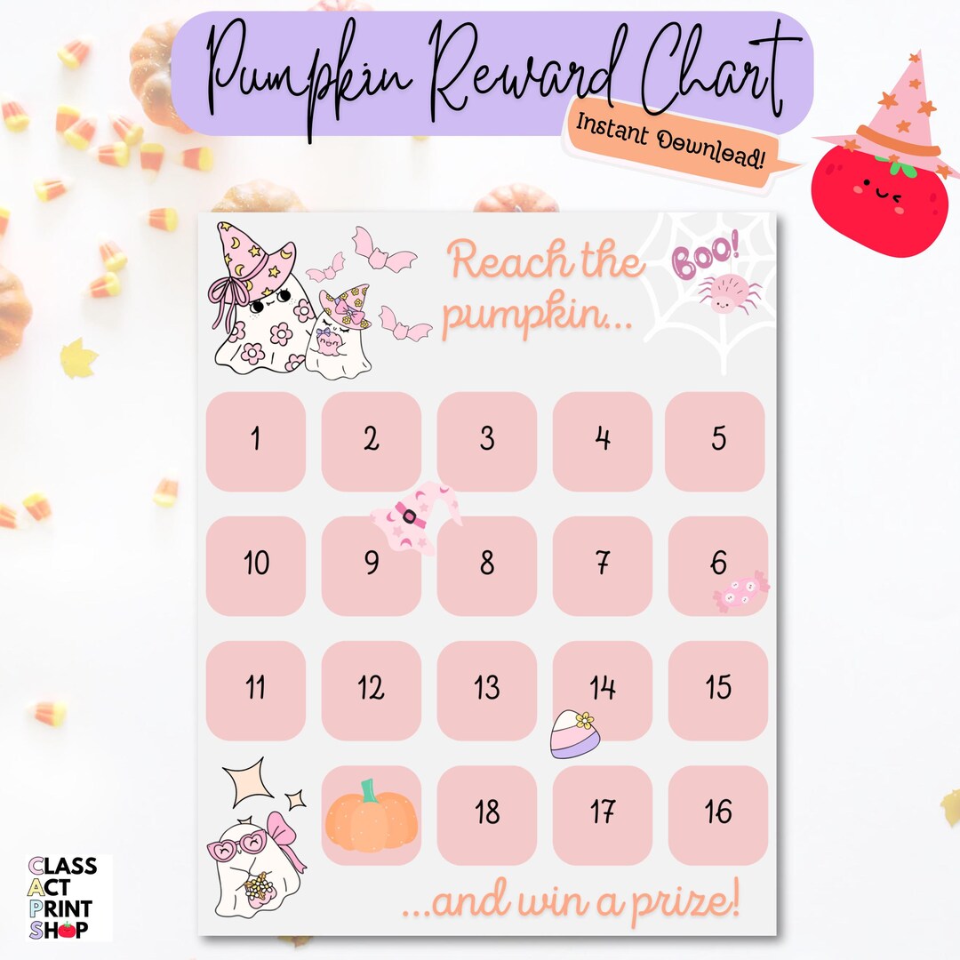 Printable Halloween Reward Chart | Student Reward Chart | Sticker Chart ...