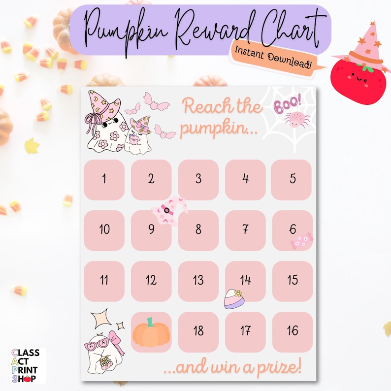 Printable Halloween Reward Chart | Student Reward Chart | Sticker Chart ...