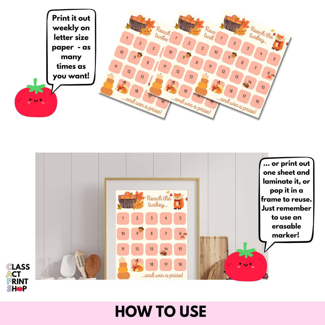 Printable Fall Reward Chart | Thanksgiving Reward Chart | Chore Chart ...