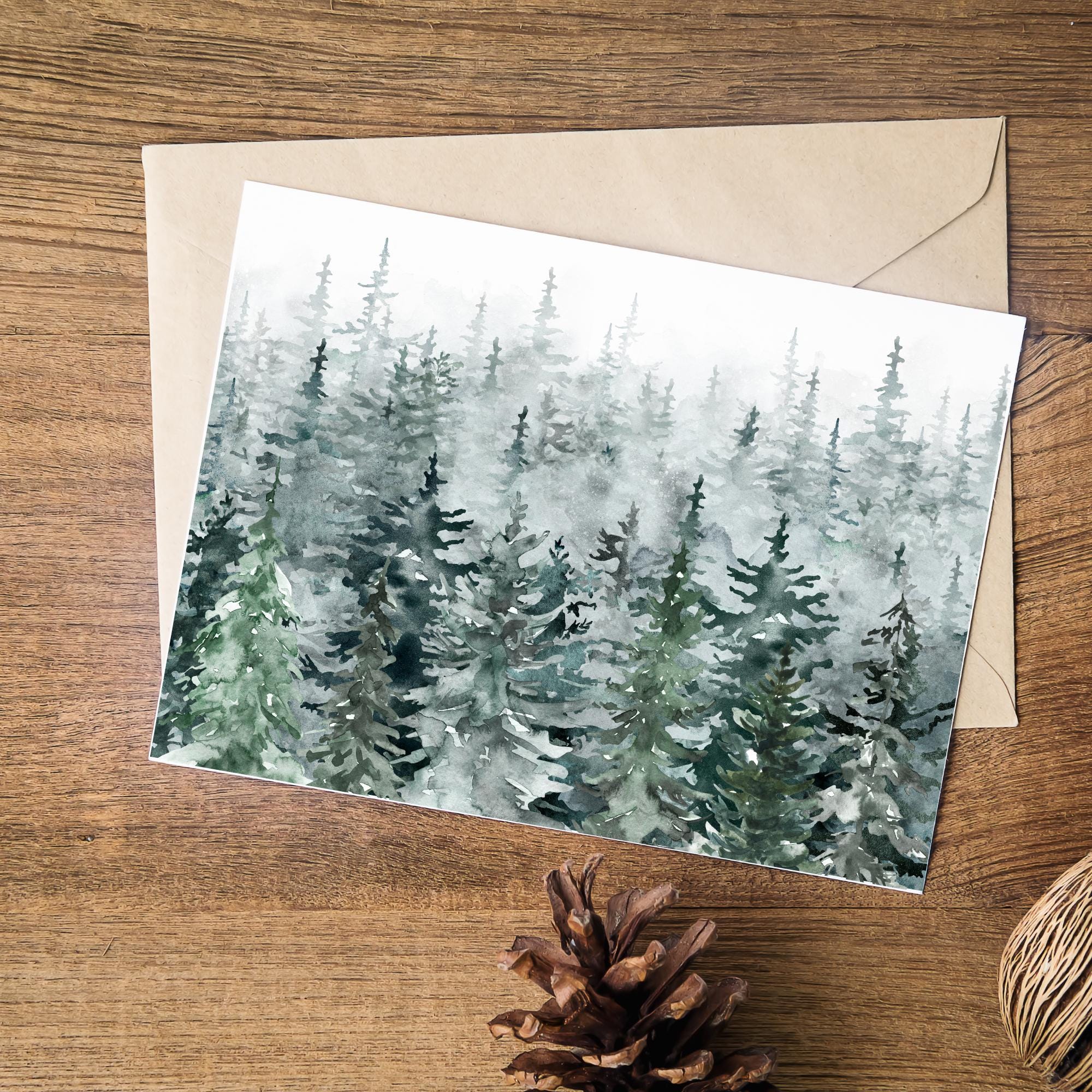 Winter Forest Greeting Card | Digital Download | Printable Greeting ...