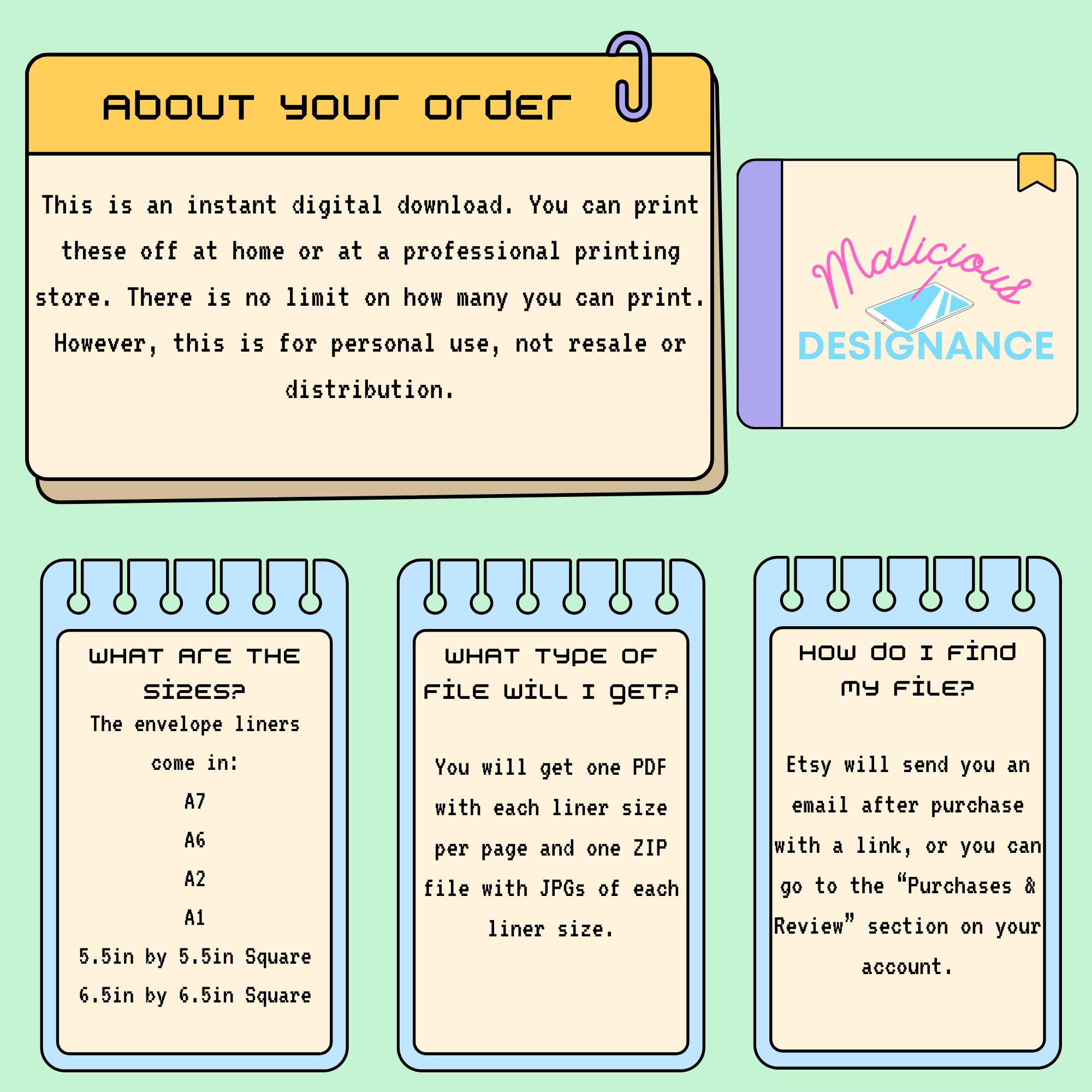 Candy Stripe Envelope Liners Printable, Euro Flap Christmas Envelope ...