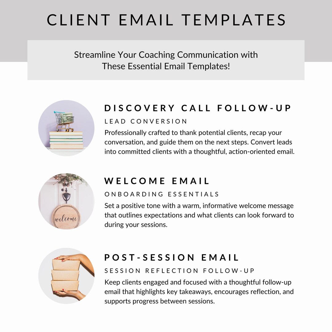 Client Communication Email Templates for Coaches - Etsy