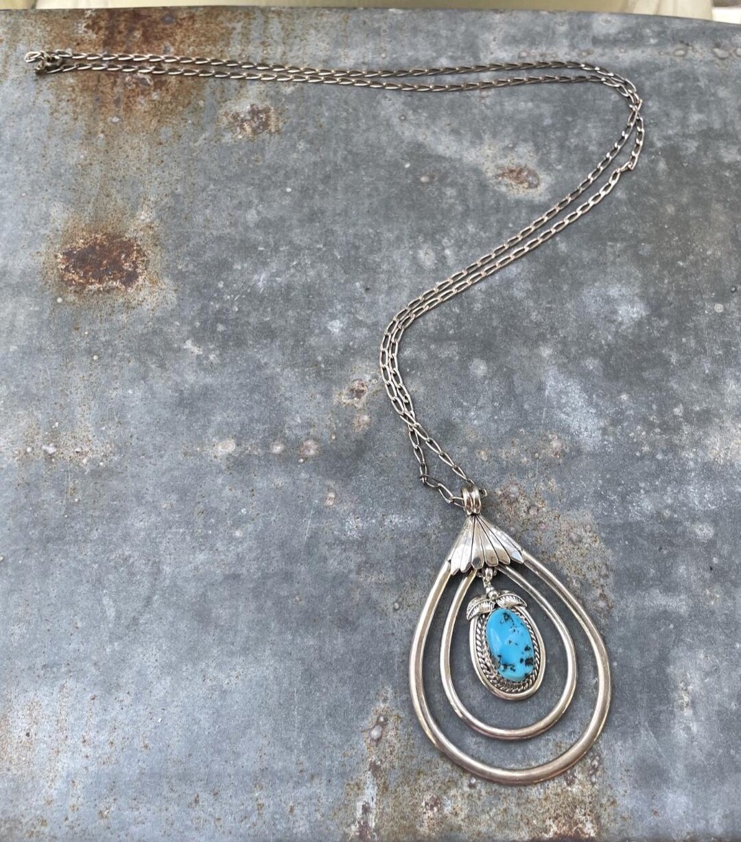 Vintage Native American Signed C Bullock Sterling and Turquoise ...