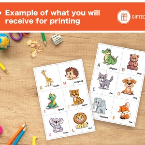 Printable Animal Alphabet Cards for Kids – A to Z Flashcards – Cute ABC ...