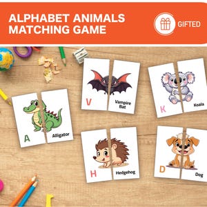 Printable Animal Alphabet Cards for Kids – A to Z Flashcards – Cute ABC ...