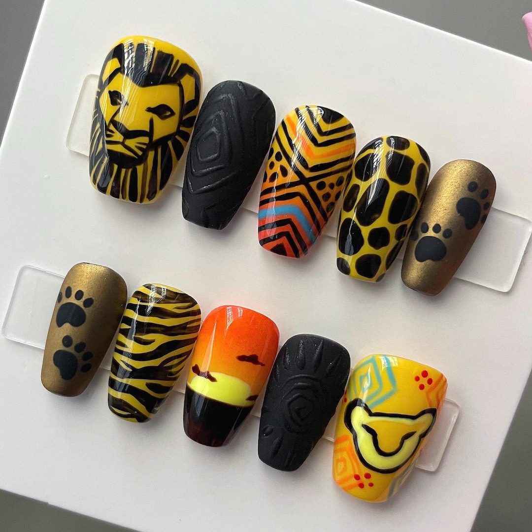 Custom Disney Press Ons, Lion King Nails, Disney Inspired Nails ...