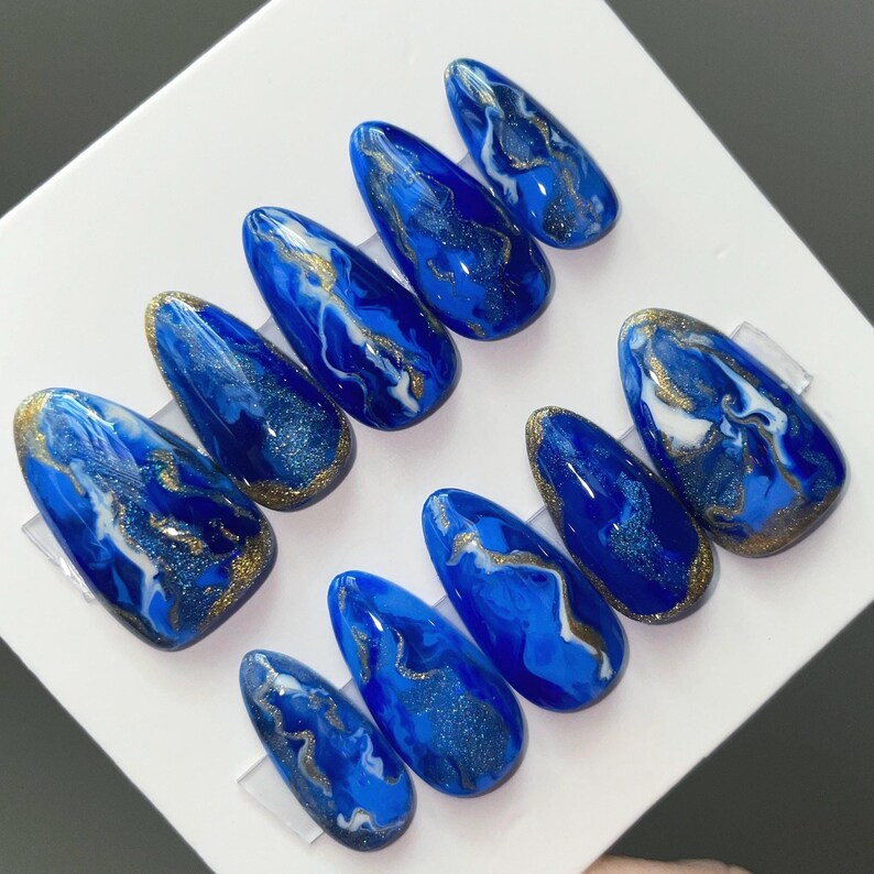 Custom Colorful Press on Nails | Gel Nails | Hand Made Press on Nails ...