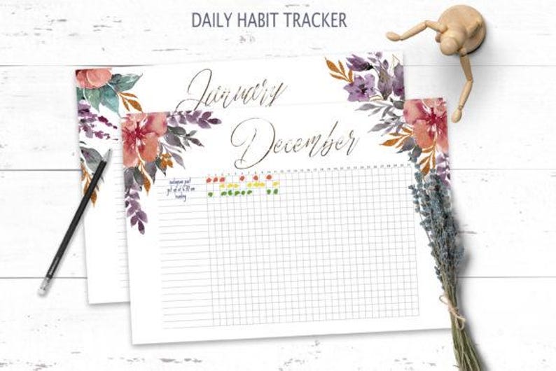 Habit Tracker PRINTABLE Journal Page Monthly Tracker Monthly Goal ...