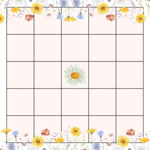2025 Bingo Card- Flower Garden - Etsy