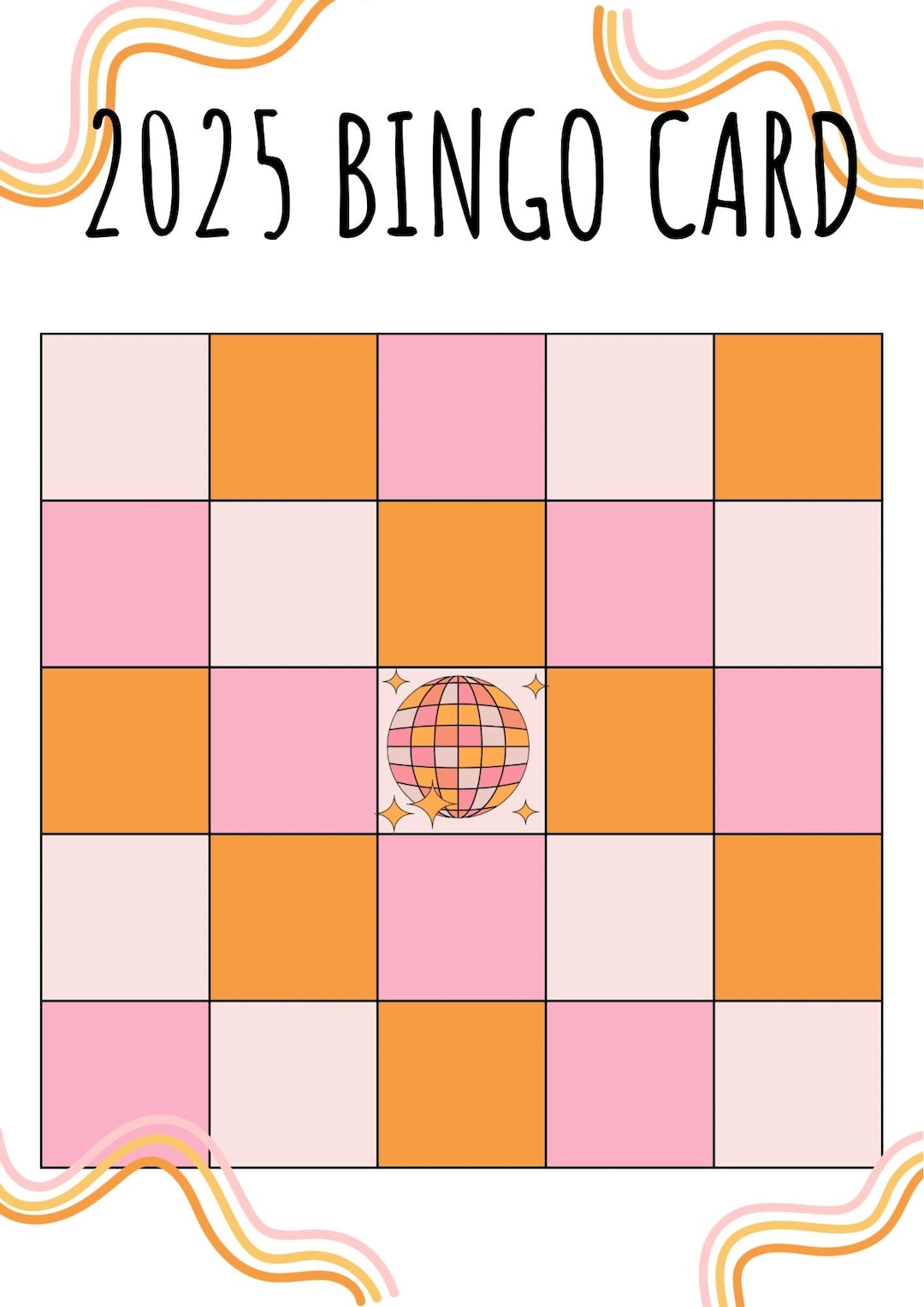 2025 Bingo Card- Retro - Etsy