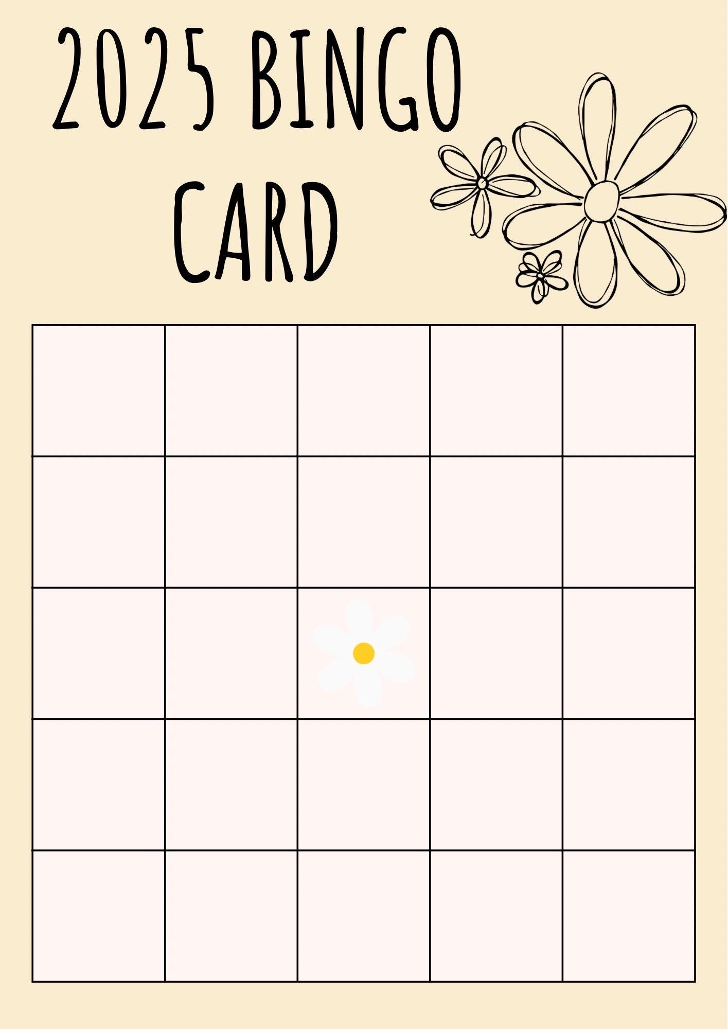 2025 Bingo Card- Daisy - Etsy