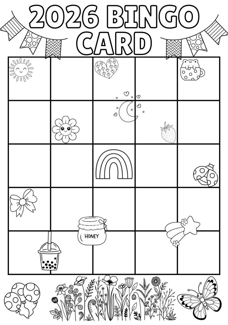 2026 Bingo Card Colouring in V2 - Etsy Canada