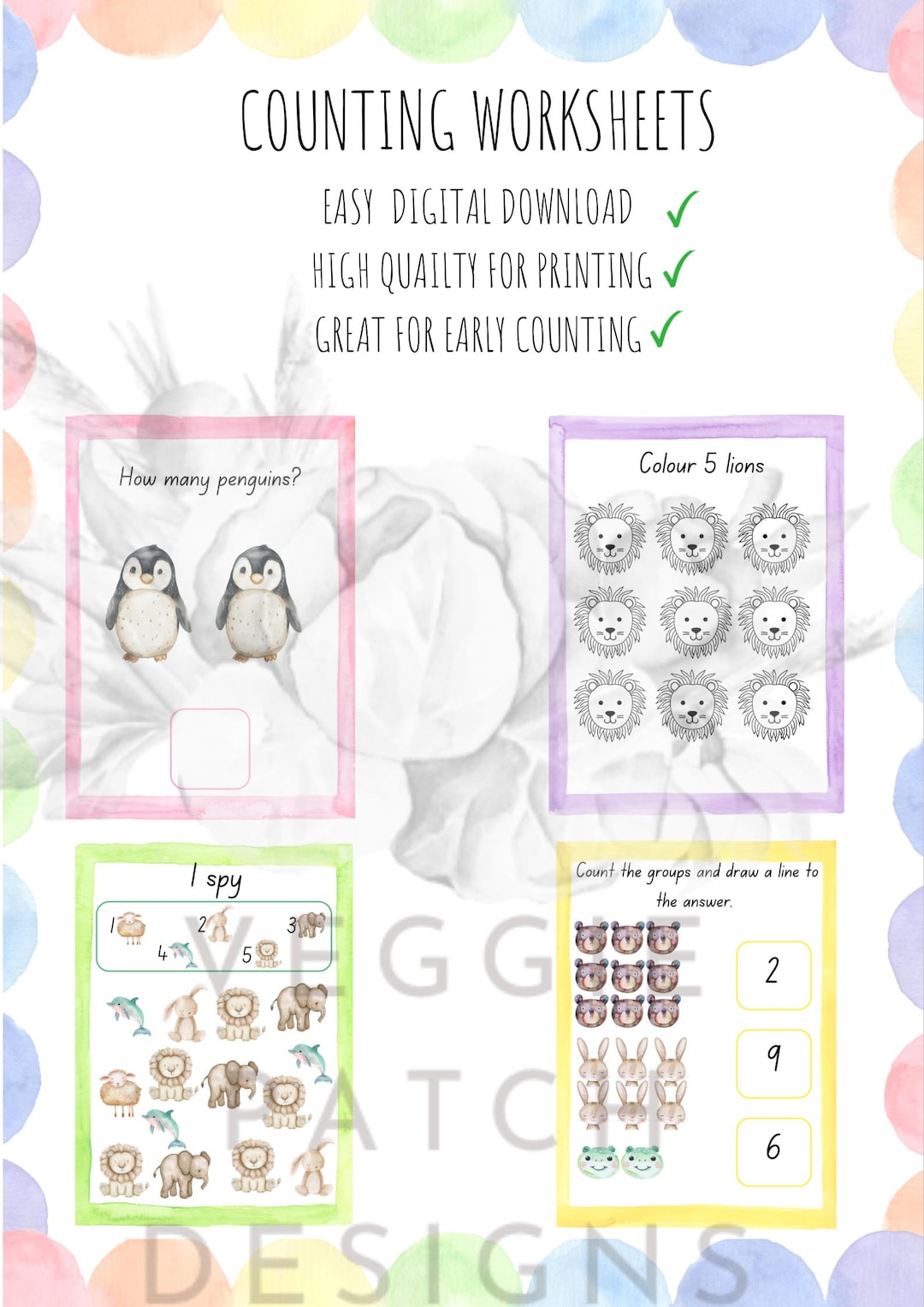 Preschool and Kindergarten Number Worksheet Bundle 64 Pages - Etsy